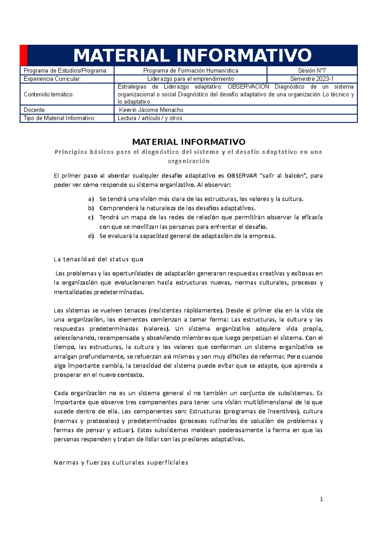 Material Informativo Sesión 7 - MATERIAL INFORMATIVO Programa de ...