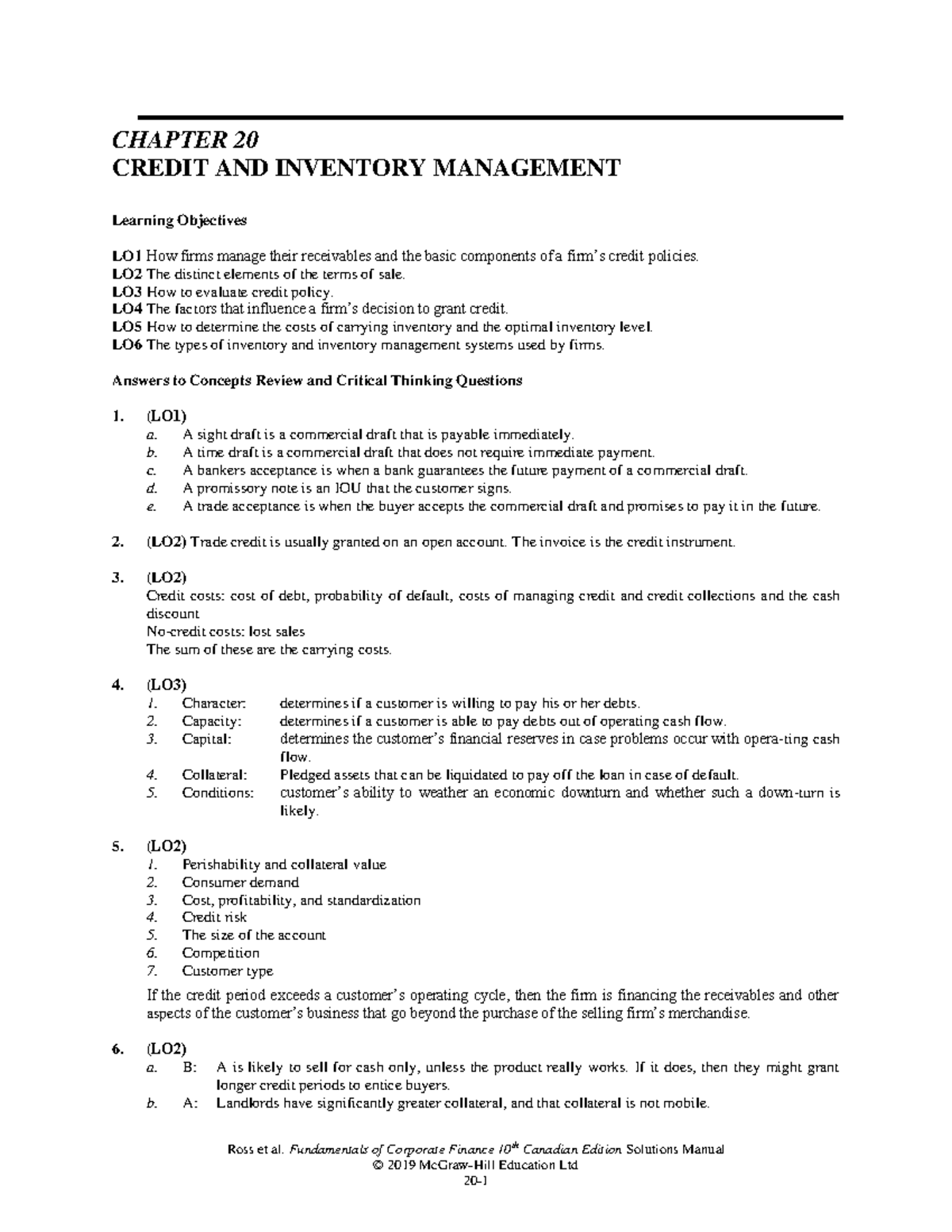 Chapter 20 Solutions supply and demand - Ross et al. Fundamentals of ...