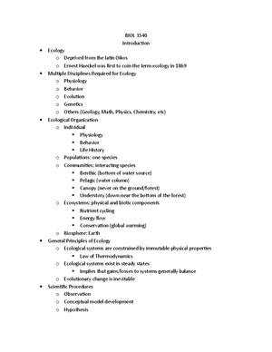 Chapter 17 Notes - BIOL 3540 Chapter 17: Community Structure Clements ...