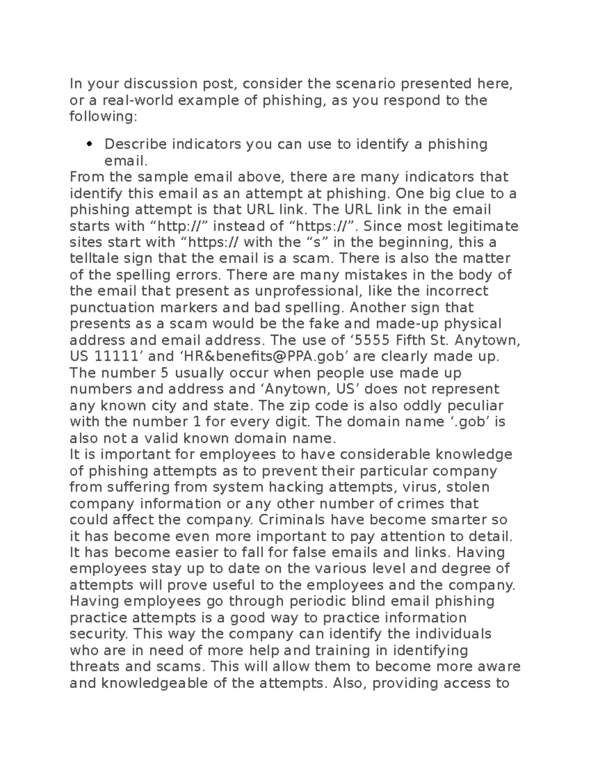 3-1 discussion post - In your discussion post, consider the scenario ...