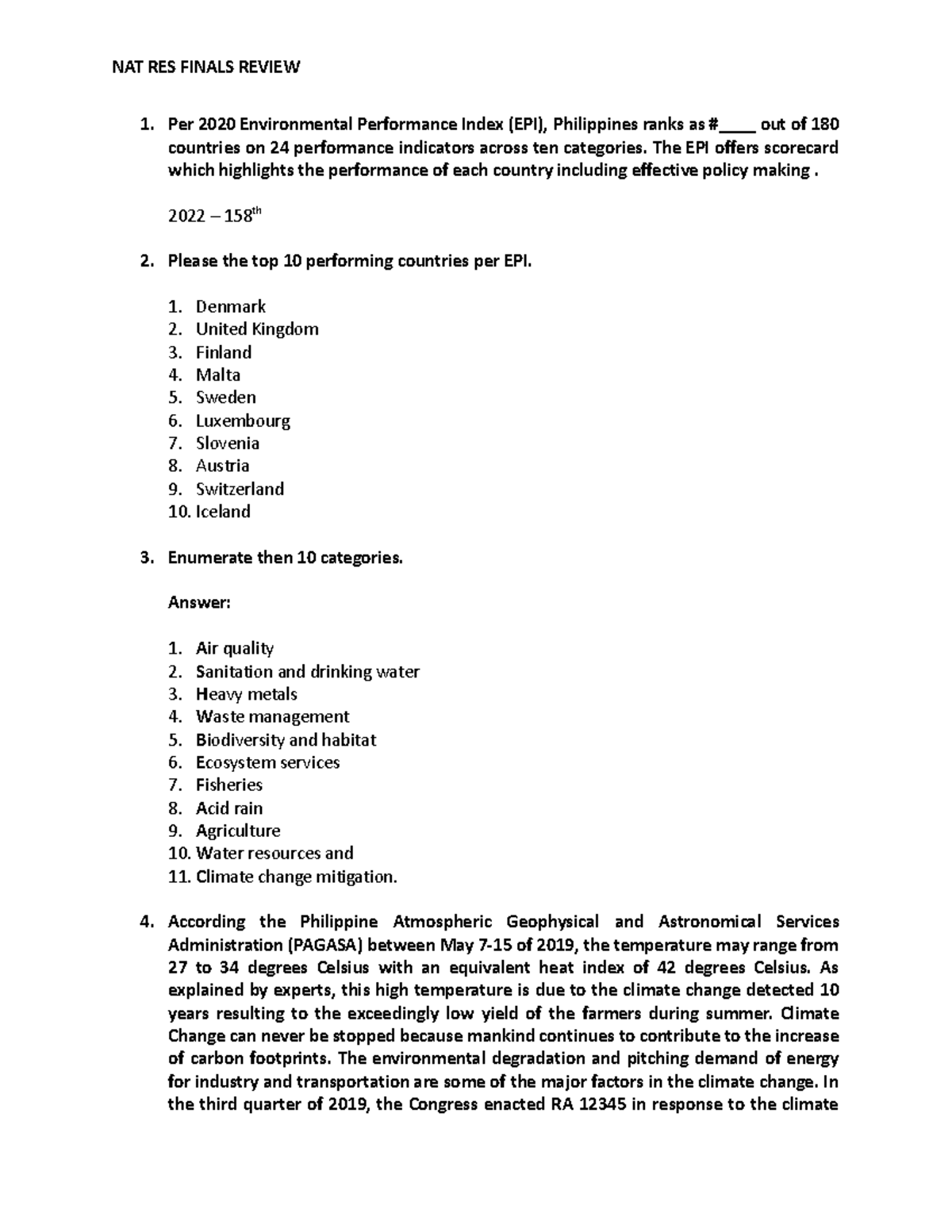 NAT RES Finals REV - Nat res - Per 2020 Environmental Performance Index ...