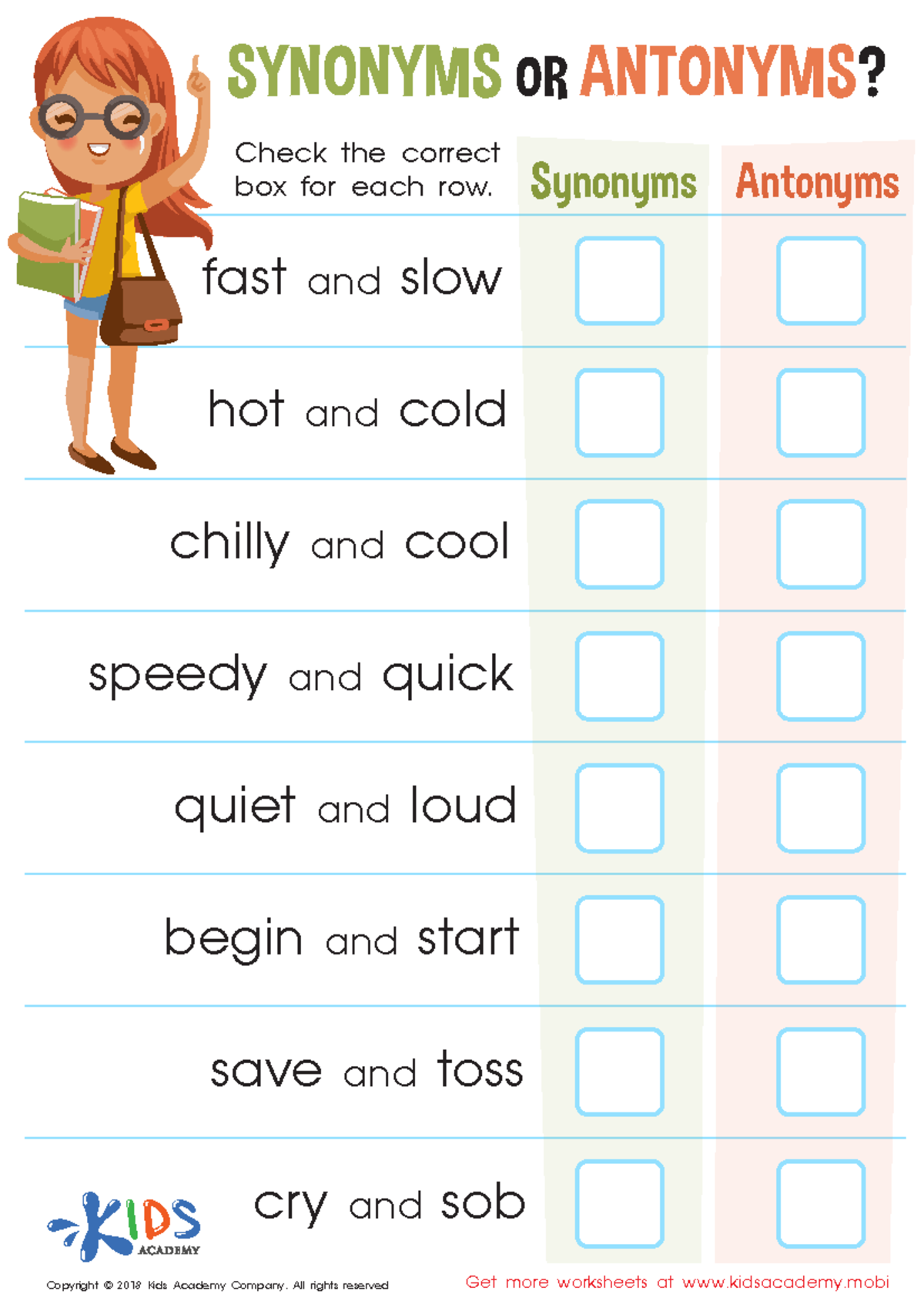 Grade 3 synonyms or antonyms assessment worksheet - Bachelor of ...