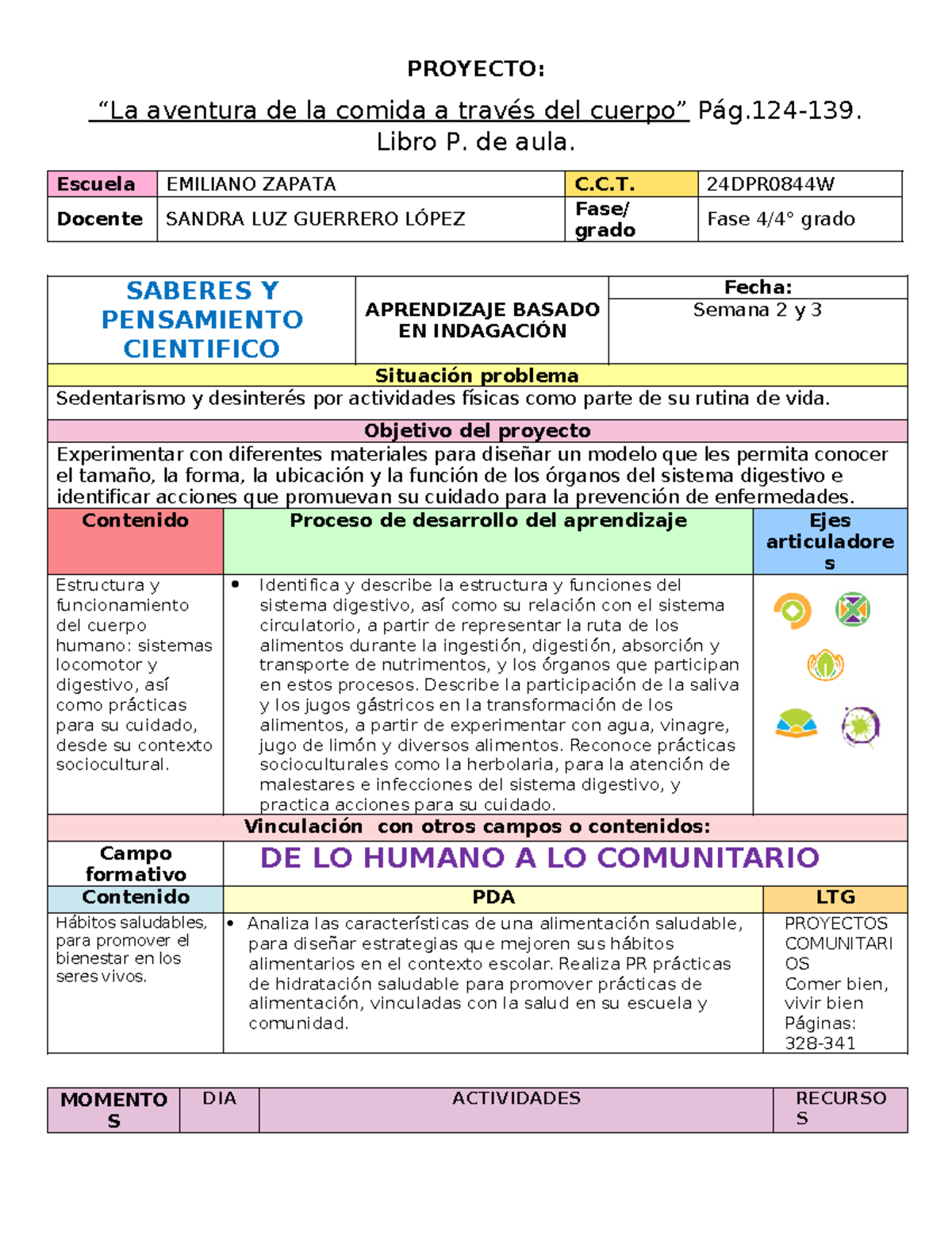 4° Proyecto Steam LA Aventura DE LA Comida A Través Libro PA - PROYECTO ...