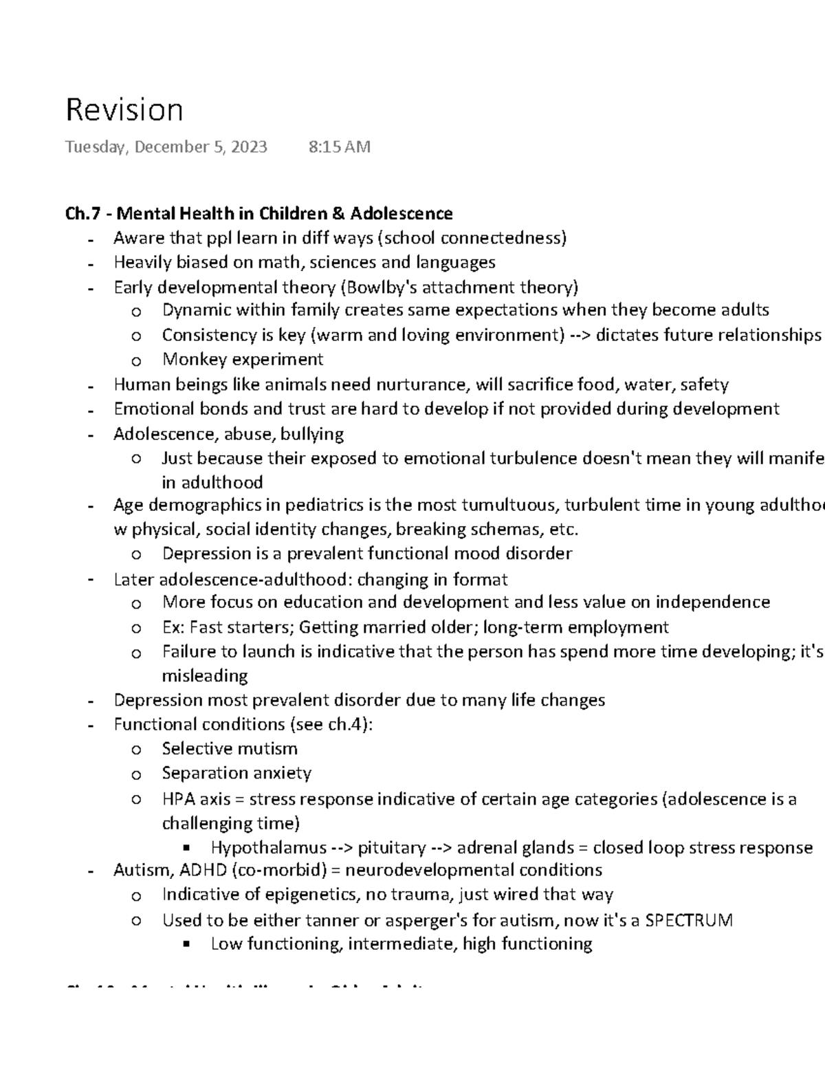 Revision for Final - Ch - Mental Health in Children & Adolescence Aware ...