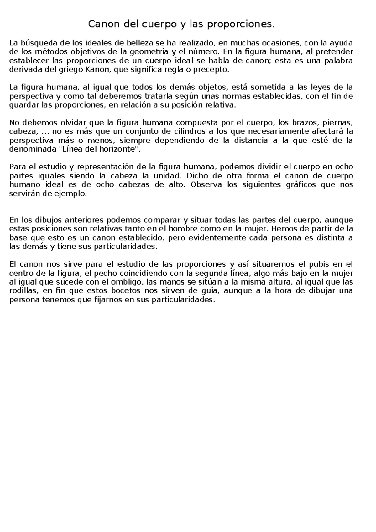 81147124 Canon Del Cuerpo Y Las Proporciones Canon Del Cuerpo Y Las