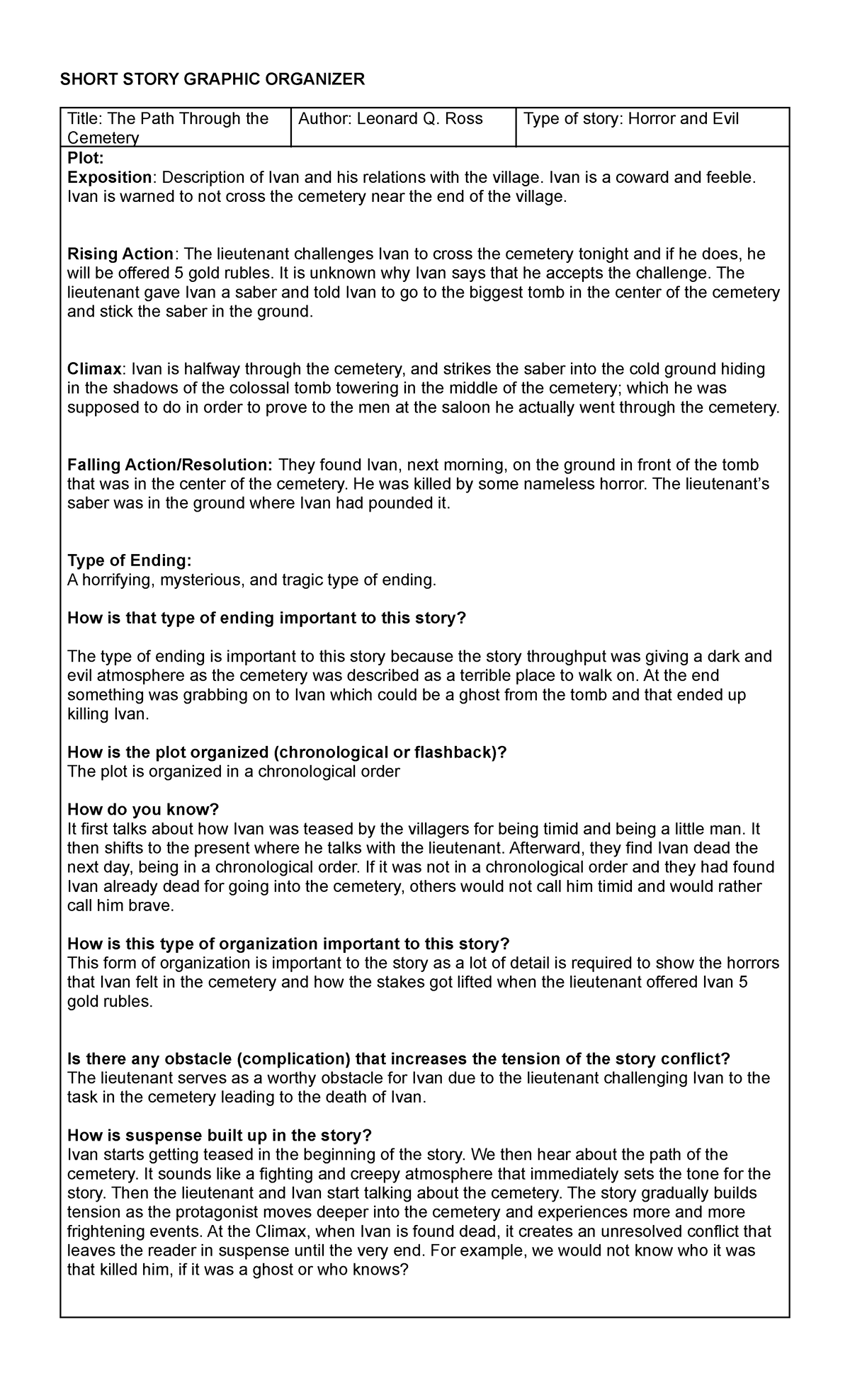 Short Story 2022-2023 Graphic Organizer NEW Jaskaran - SHORT STORY ...