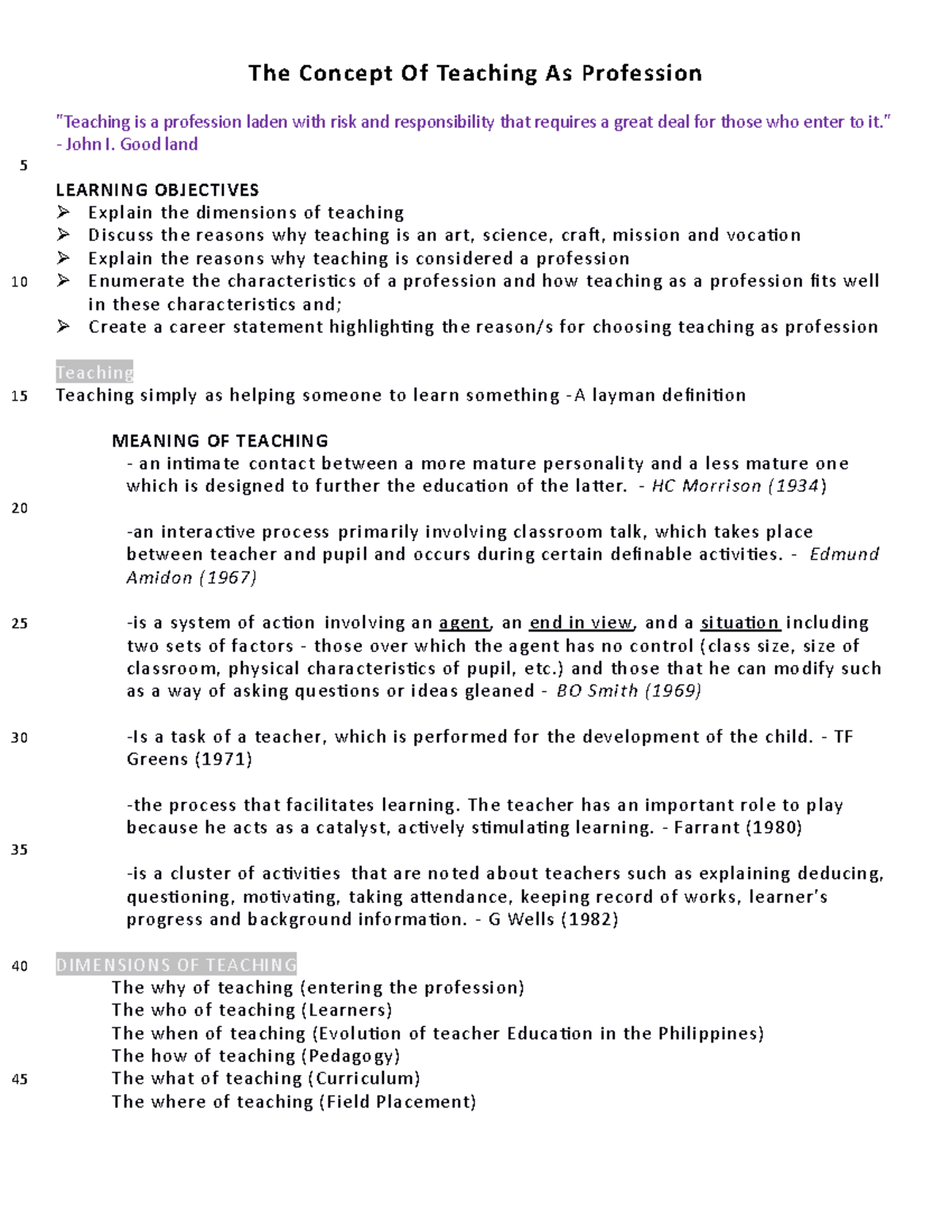 The Concept Of Teaching As Profession - The Concept Of Teaching As ...