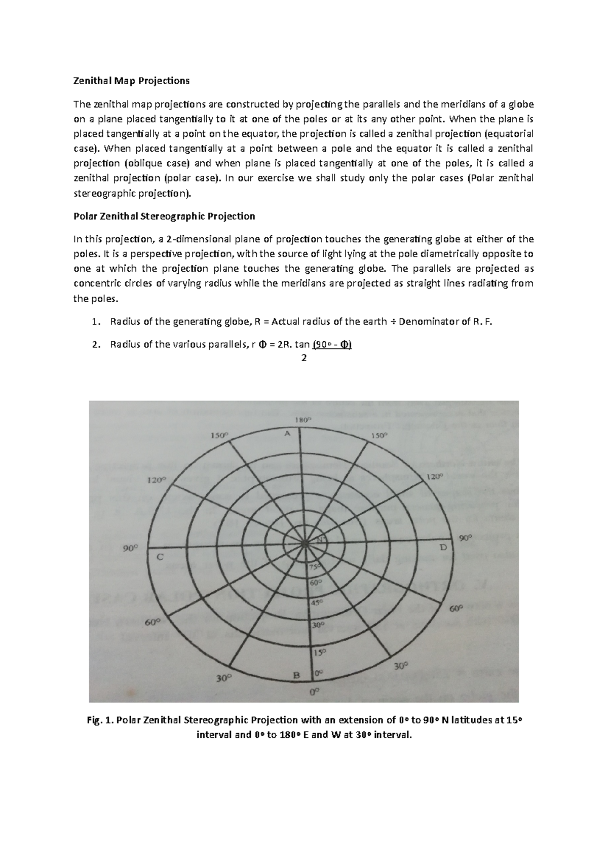 Human geography - Zenithal Map Projections The zenithal map projections ...