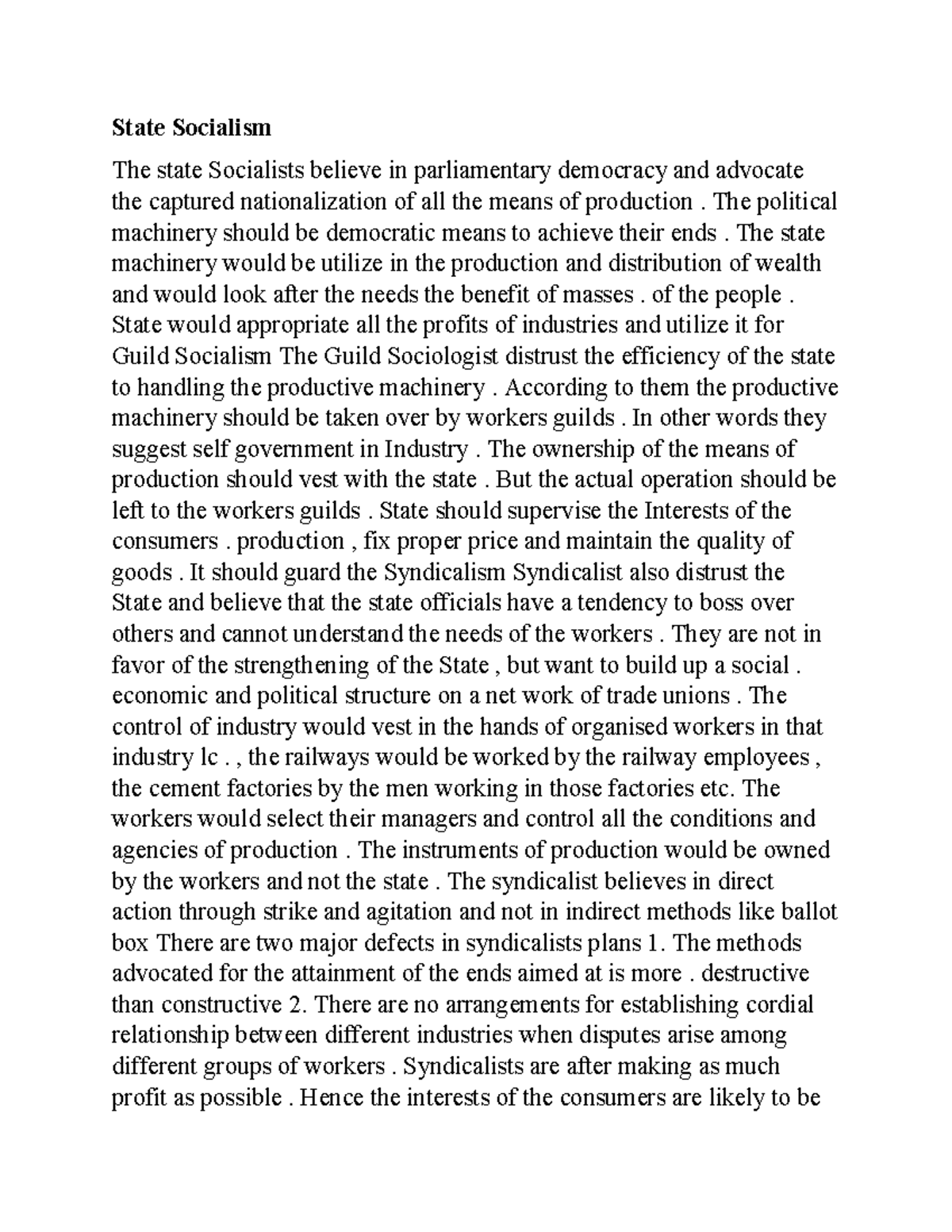 Types of socialism - Useful - State Socialism The state Socialists ...