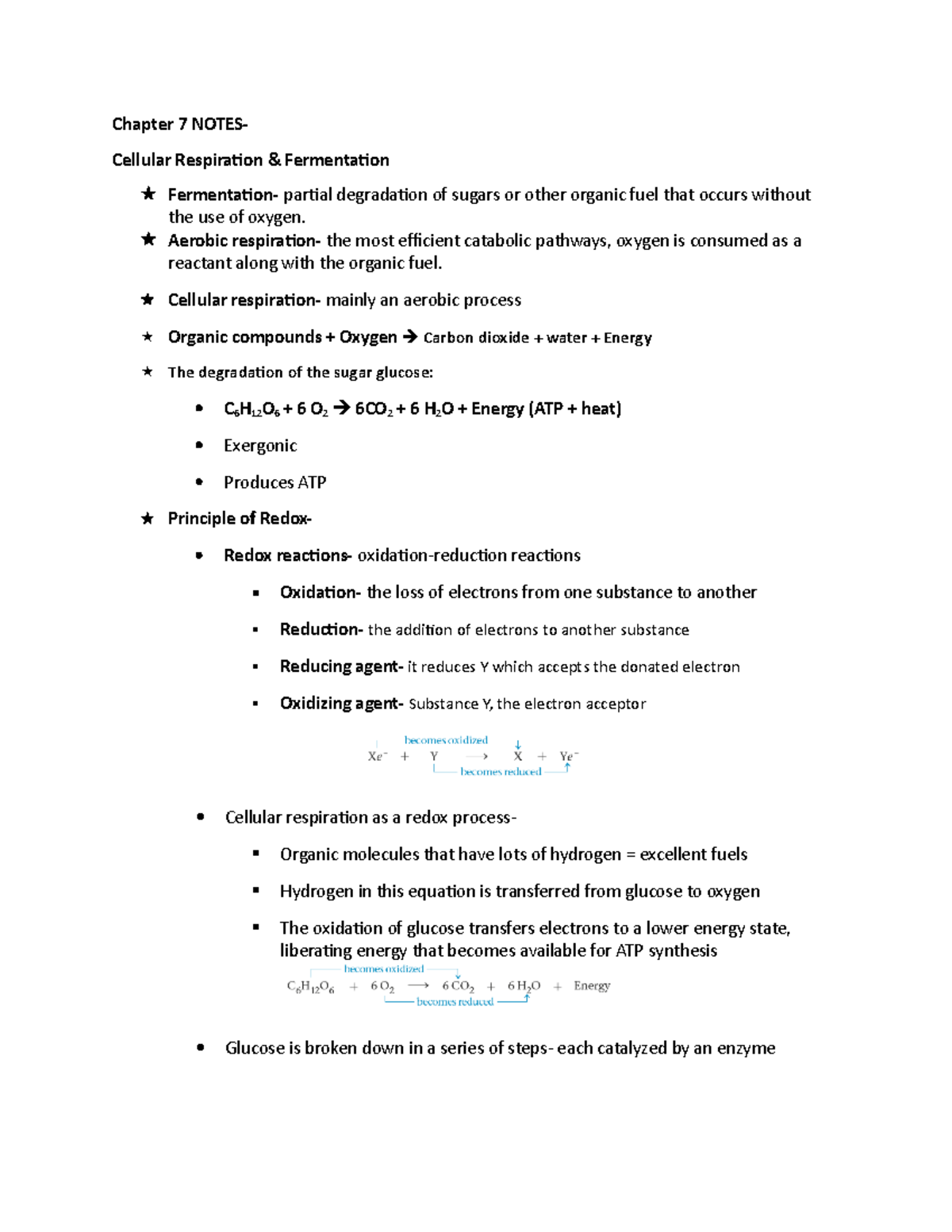 UNL LIFE 120 Chapter 7 Pre-Lecture and Lecture Notes - Chapter 7 NOTES ...