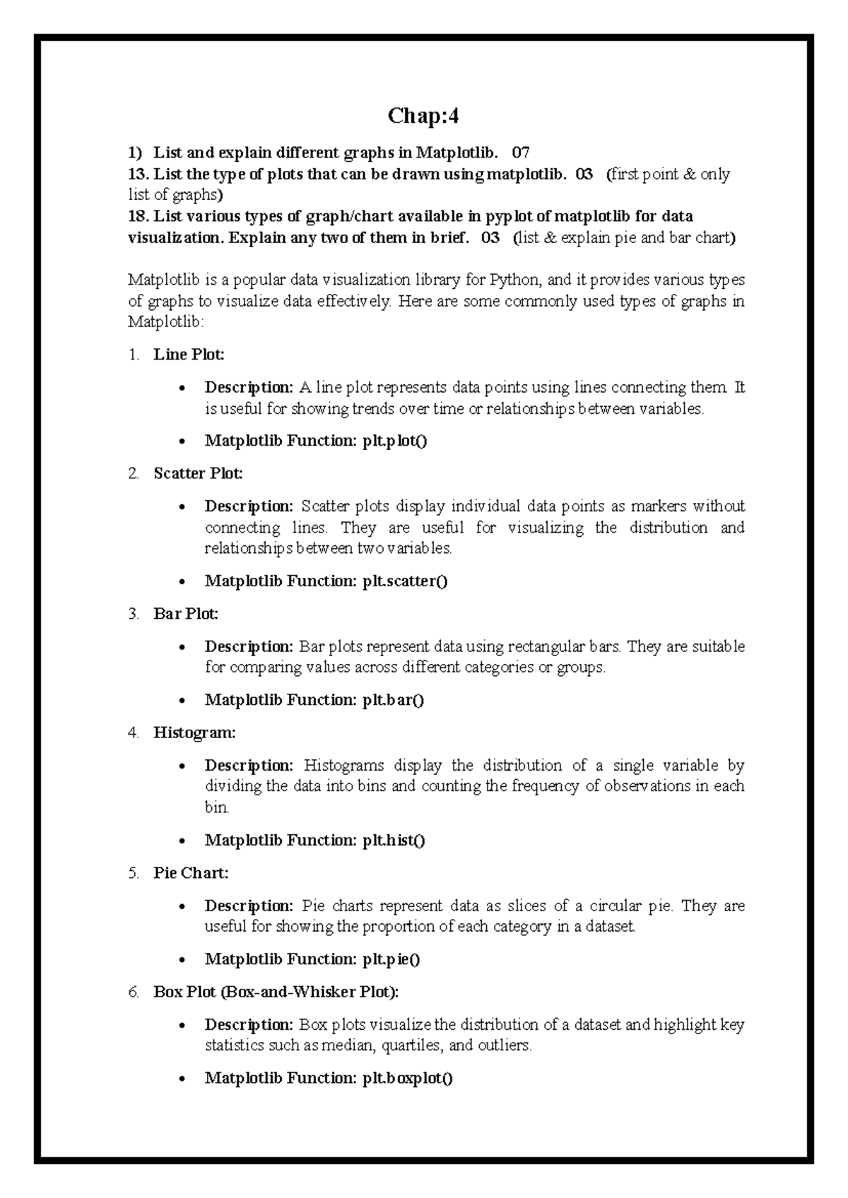 PDS chap4 - helpful notes of PDS - Chap: 1) List and explain different ...