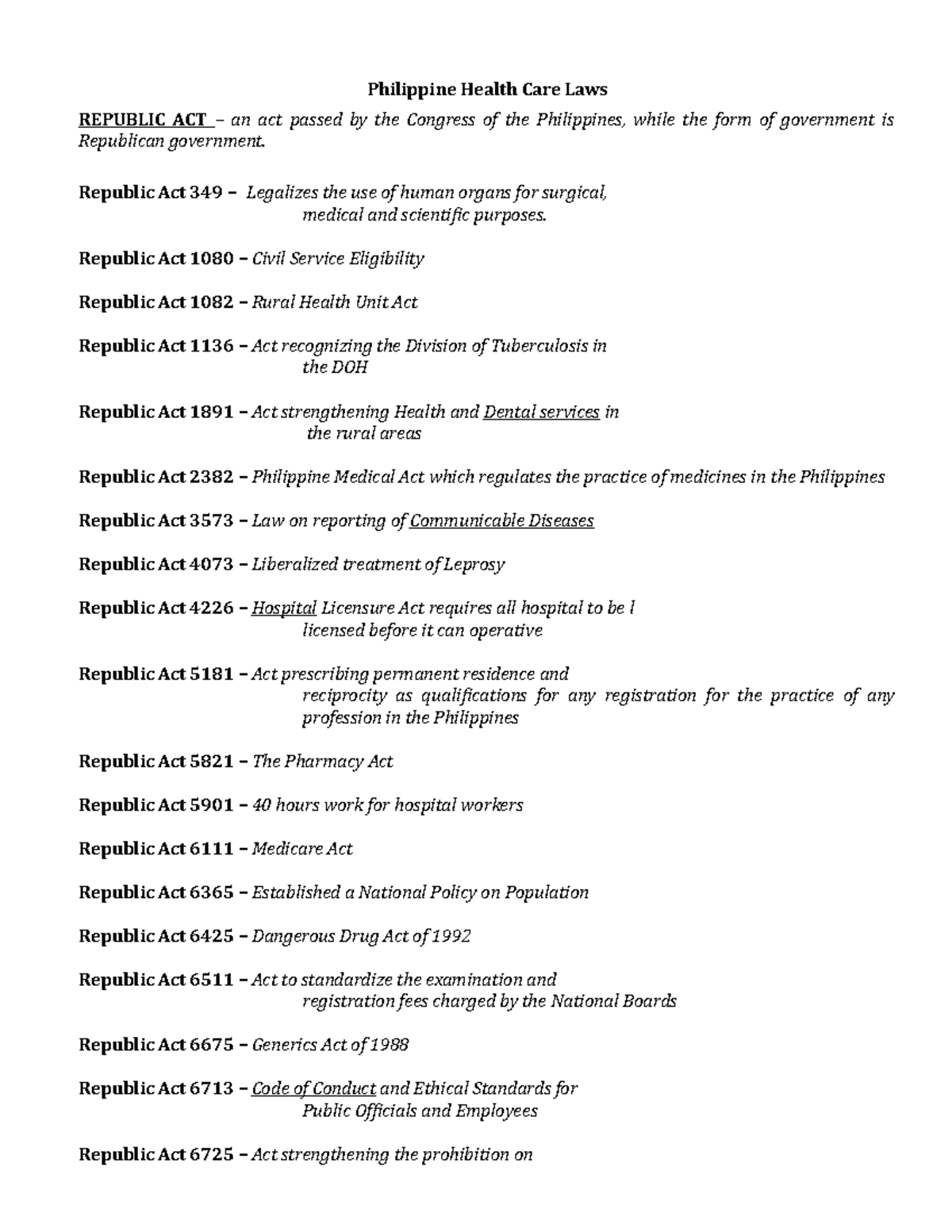 170516415 Philippine Laws Governing Health Care - Philippine Health ...