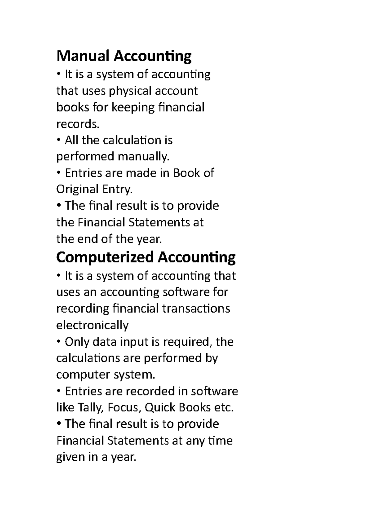 Manual Accounting - Manual Accounting It is a system of accounting that ...