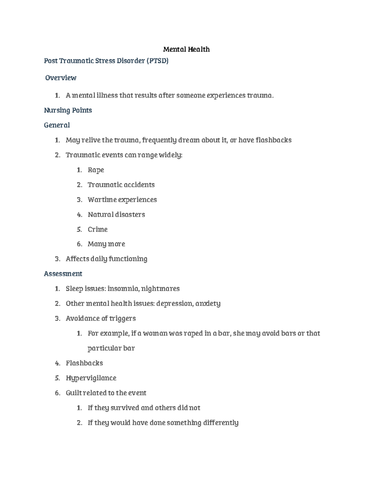 Post Traumatic Stress Disorder (PTSD) - Mental Health Post Traumatic ...