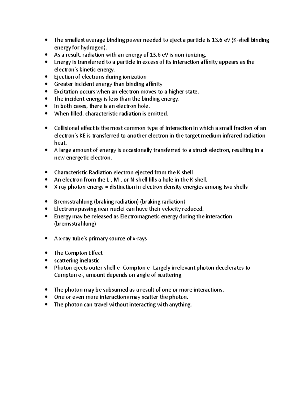 X-rays - Notes from Dr Parag Chitnis course in the biomedical ...