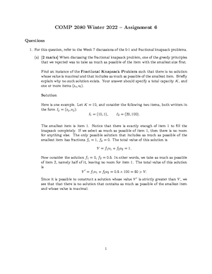 Assignment 3-sol - COMP 2080 Winter 2022 – Assignment 3 Solutions [8 ...