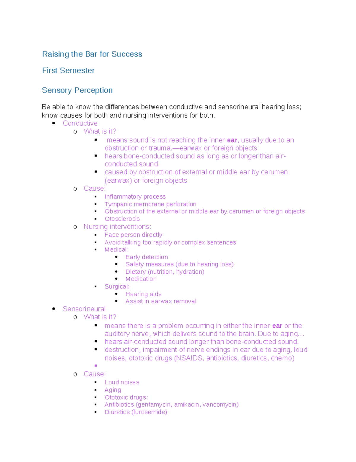 Raising the Bar Sensory Perception REV SP20 - Raising the Bar for ...