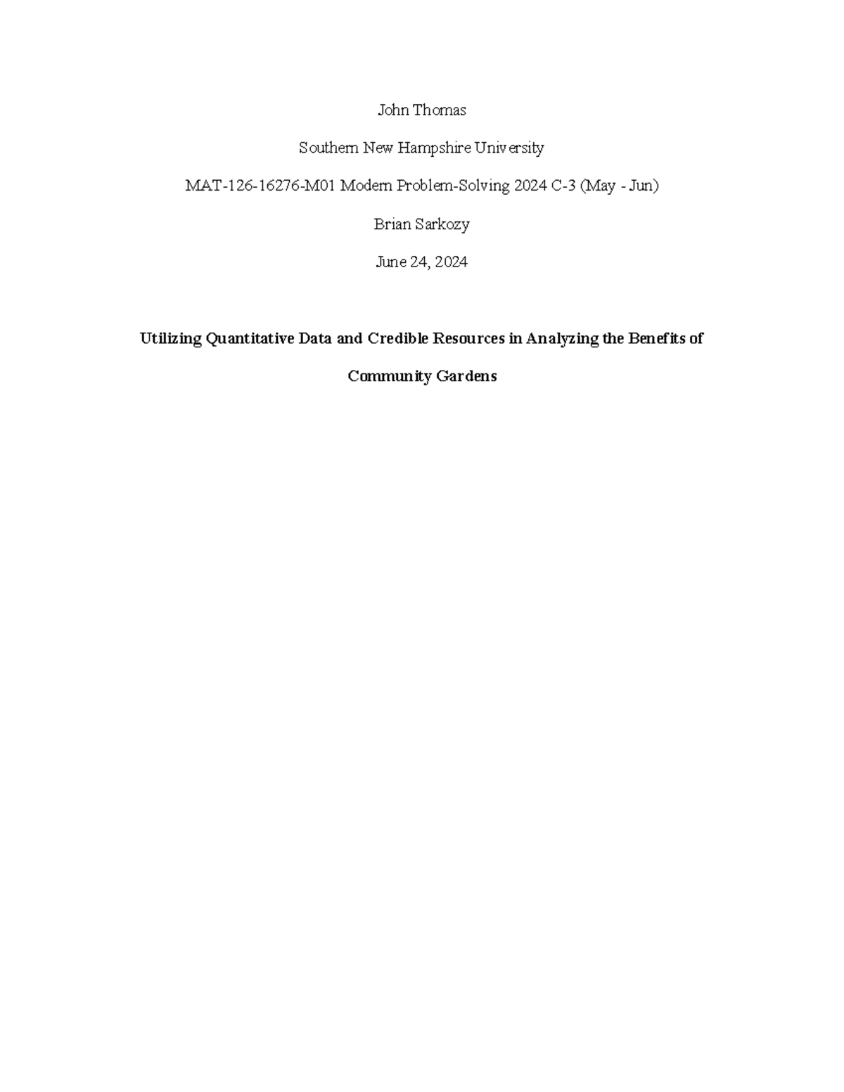 MAT128 WEEK 8 Journal - MAT 126 Module Five Project Draft Template ...