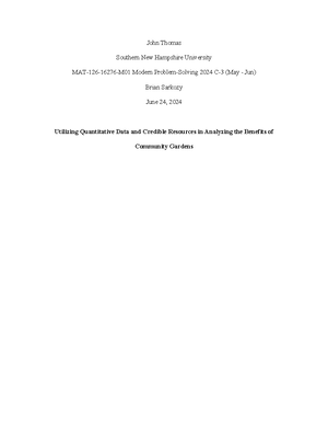 MAT 126 Module Five Project Draft Template John Thomas - Analyze your ...