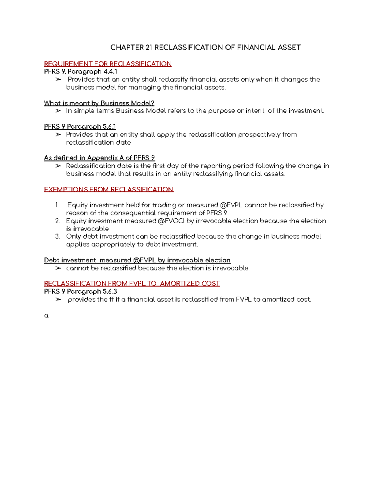 Intacc - As defined in Appendix A of PFRS 9, the reclassification date ...