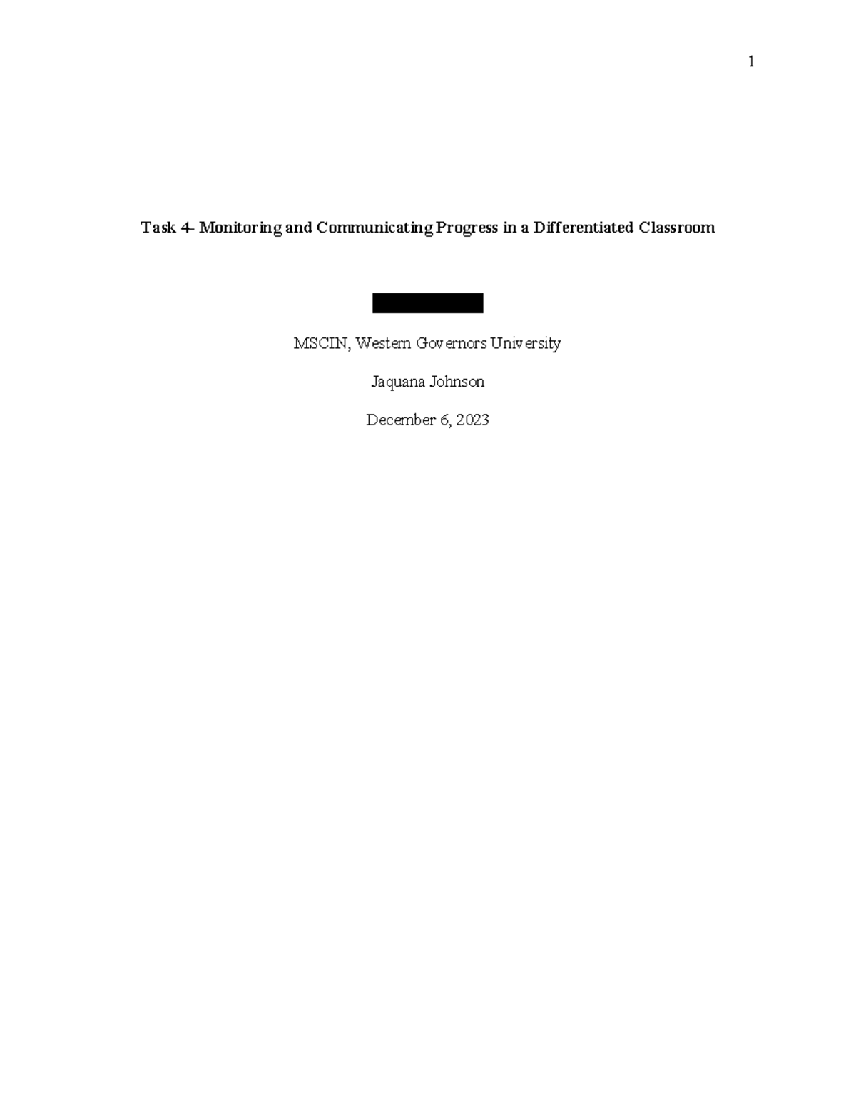 D187 Task 4 PASSED - Task 4- Monitoring and Communicating Progress in a ...