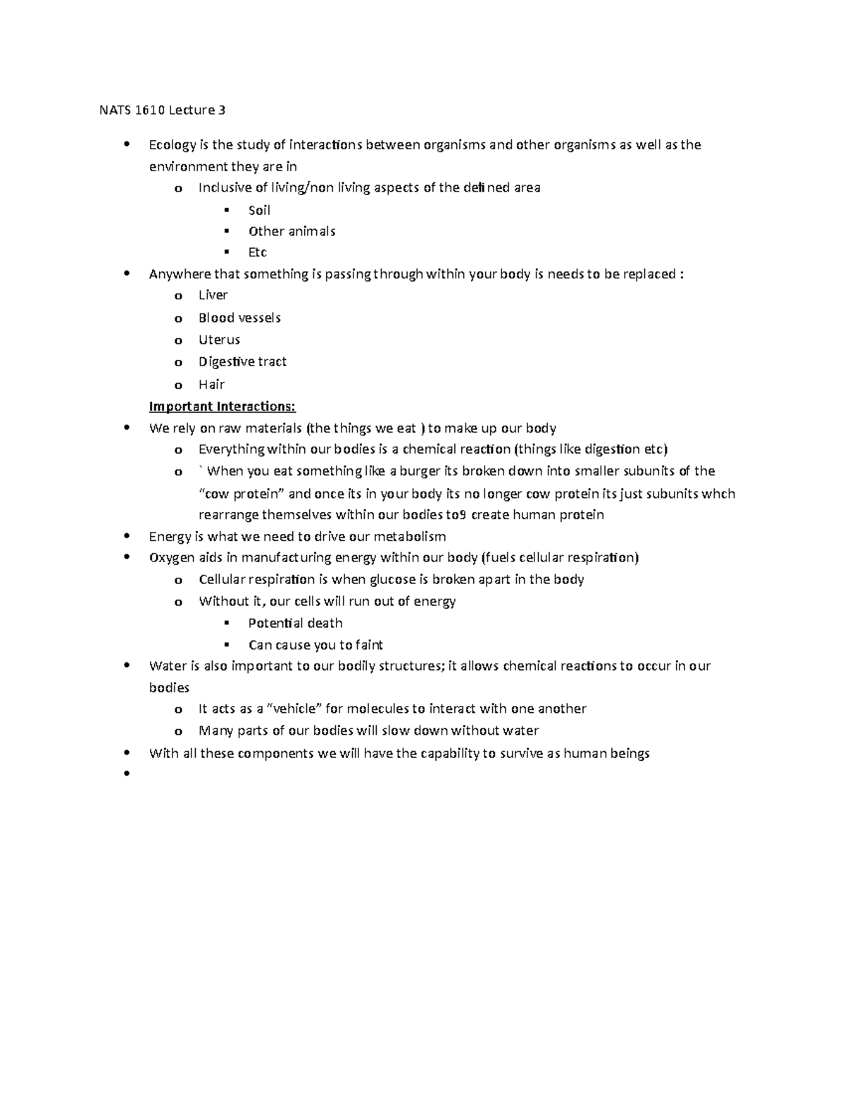 Lecture notes, The Living Body, Lecture 3 - Prof. Motti Anafi - NATS ...