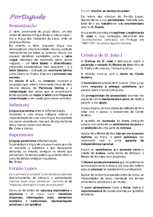 Esquemas-síntese - esquema e resumos - Língua Portuguesa - Studocu