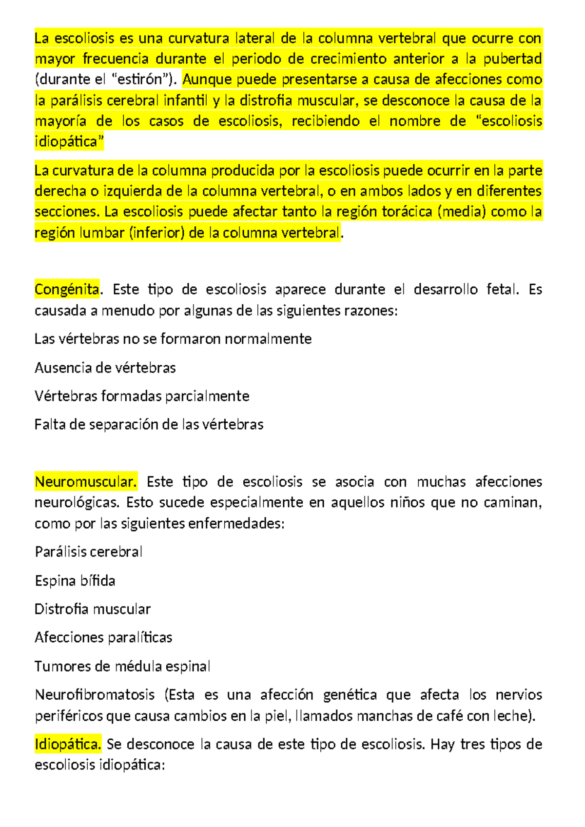 La escoliosis es una curvatura lateral de la columna vertebral que ...