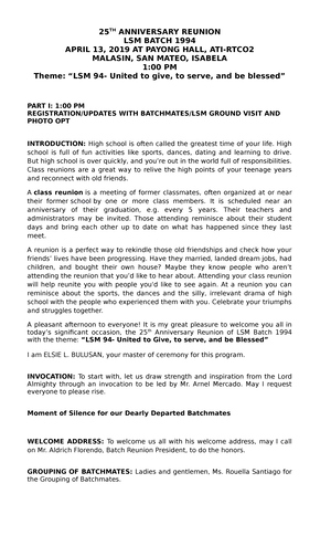 14th Founding Anniversary of Smgchs - 14th Founding Anniversary of ...