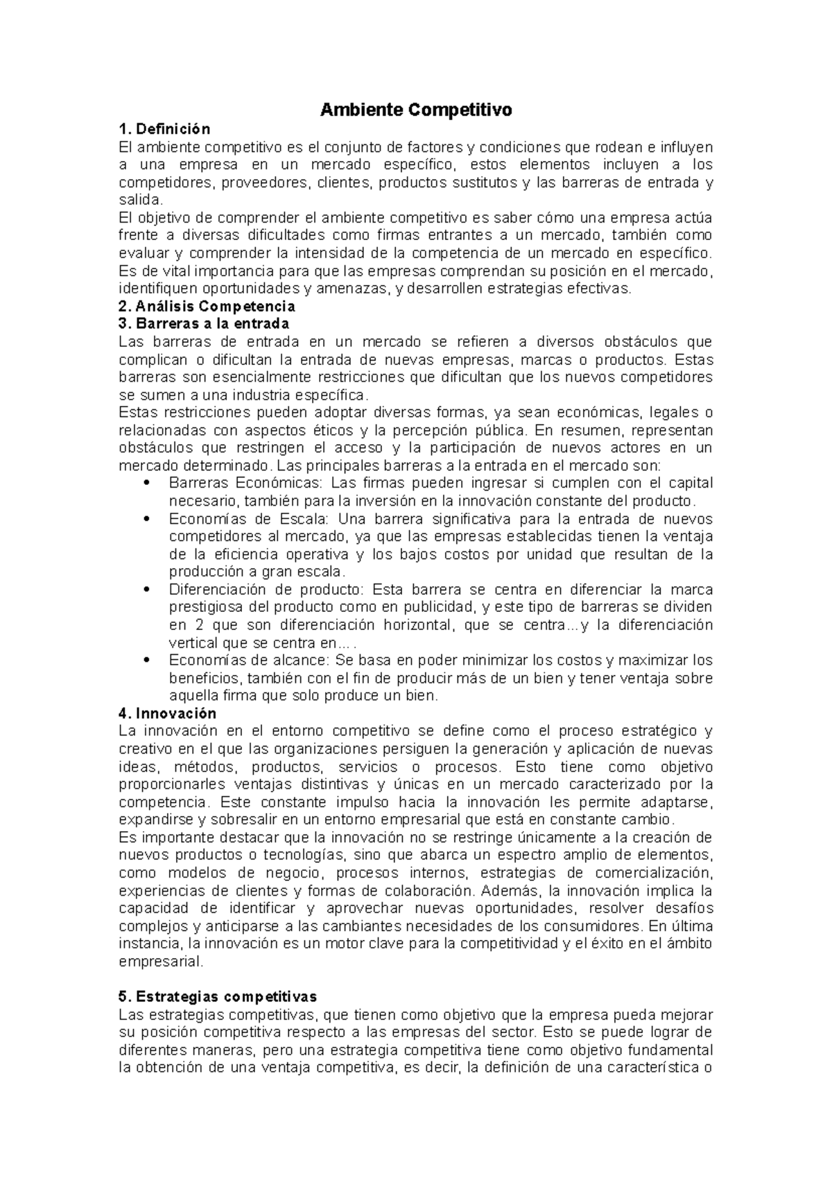 Ambiente Competitivo - ESO - Ambiente Competitivo Definición El ...