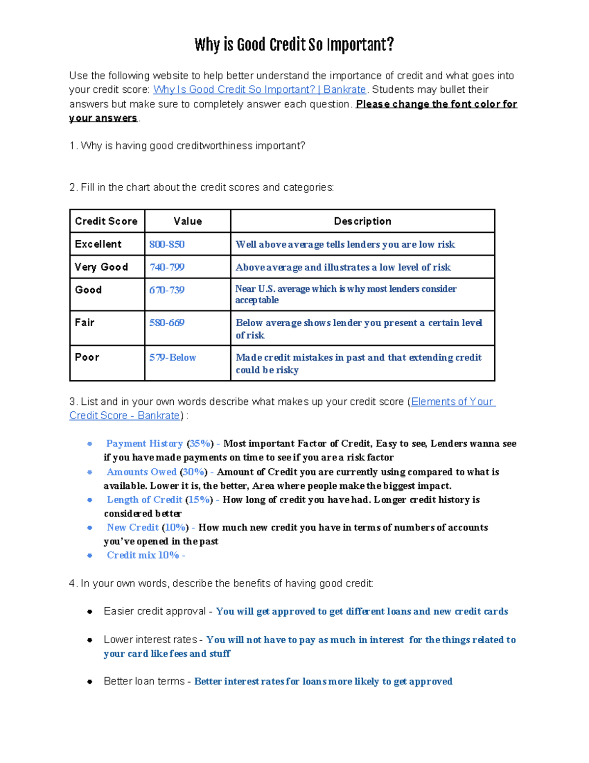 Why is Good Credit So Important Notes - Why is Good Credit So Important ...