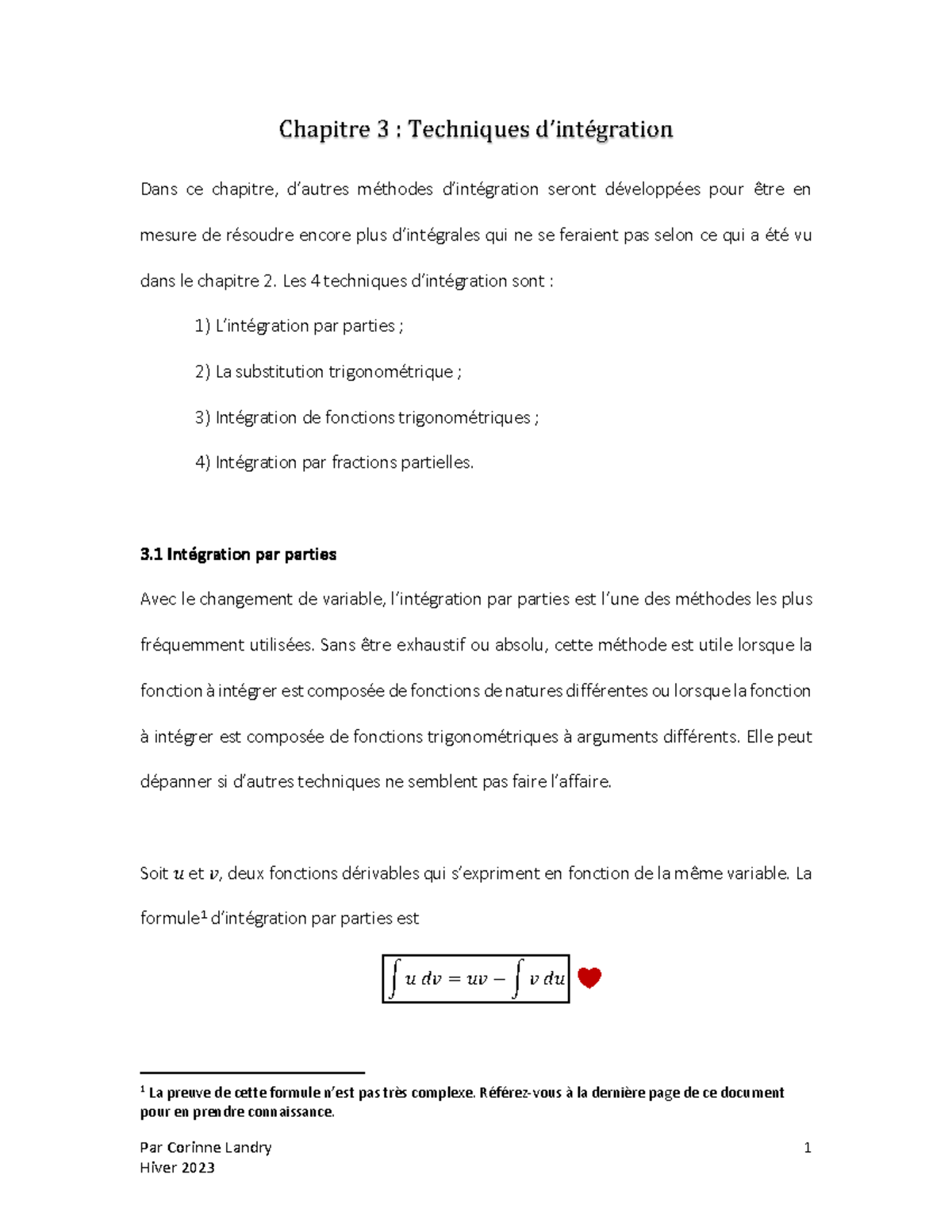 Chapitre 3- Techniques d-intégration - Chapitre 3 : Techniques d’intégration Dans ce chapitre ...