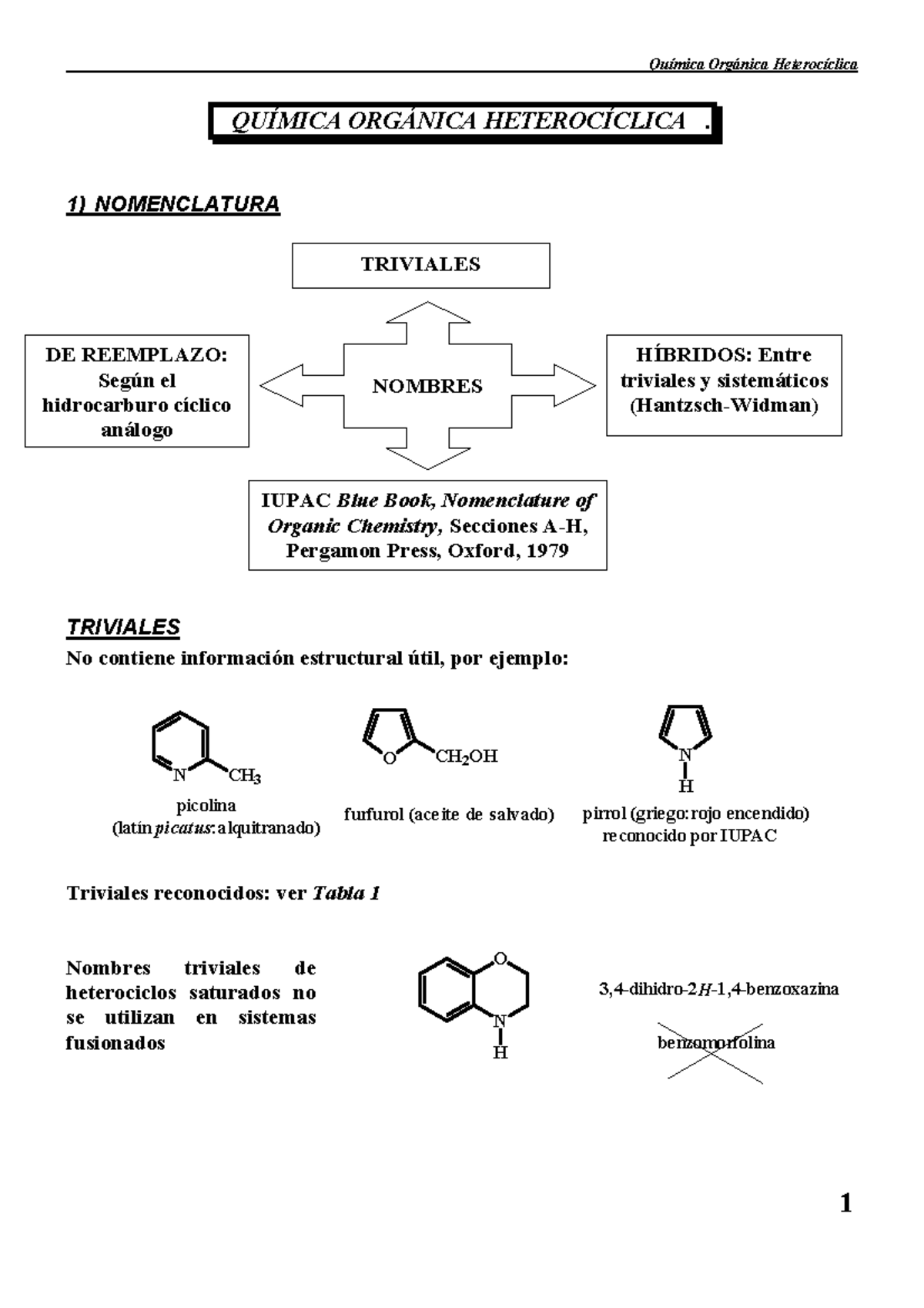 Quimica Organica Heterociclica - QUÍMICA ORGÁNICA HETEROCÍCLICA. 1 ...