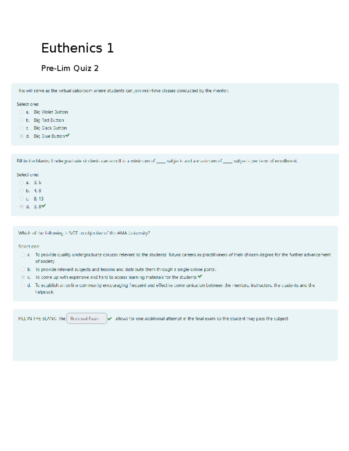 Euthenics 1 Pre-Lim Quiz 2 - Basic Microeconomics - Euthenics Pre-Lim ...