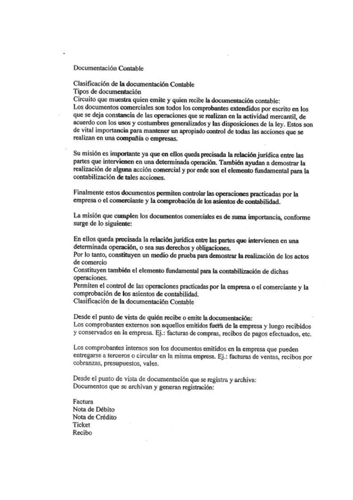 Apunte de cátedra documentos comerciales - Teoria Contable - Studocu