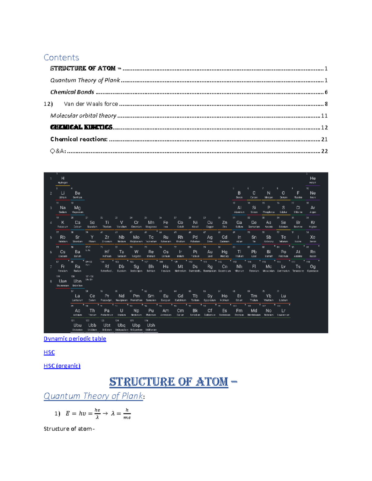 Precalculus by shakib - Contents Structure of atom – - Studocu