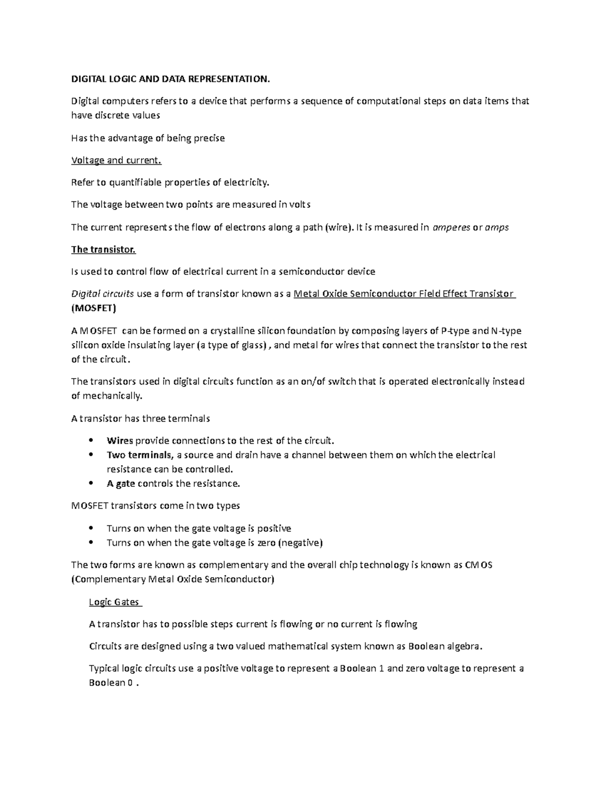 Digital Logics And Data Representation Digital Logic And Data Representation Digital