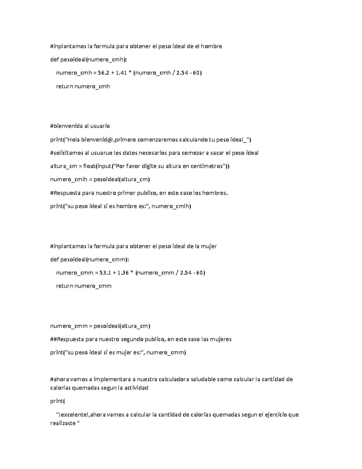 Sdf - anjkhvhjujkbjk - #inplantamos la formula para obtener el peso ...