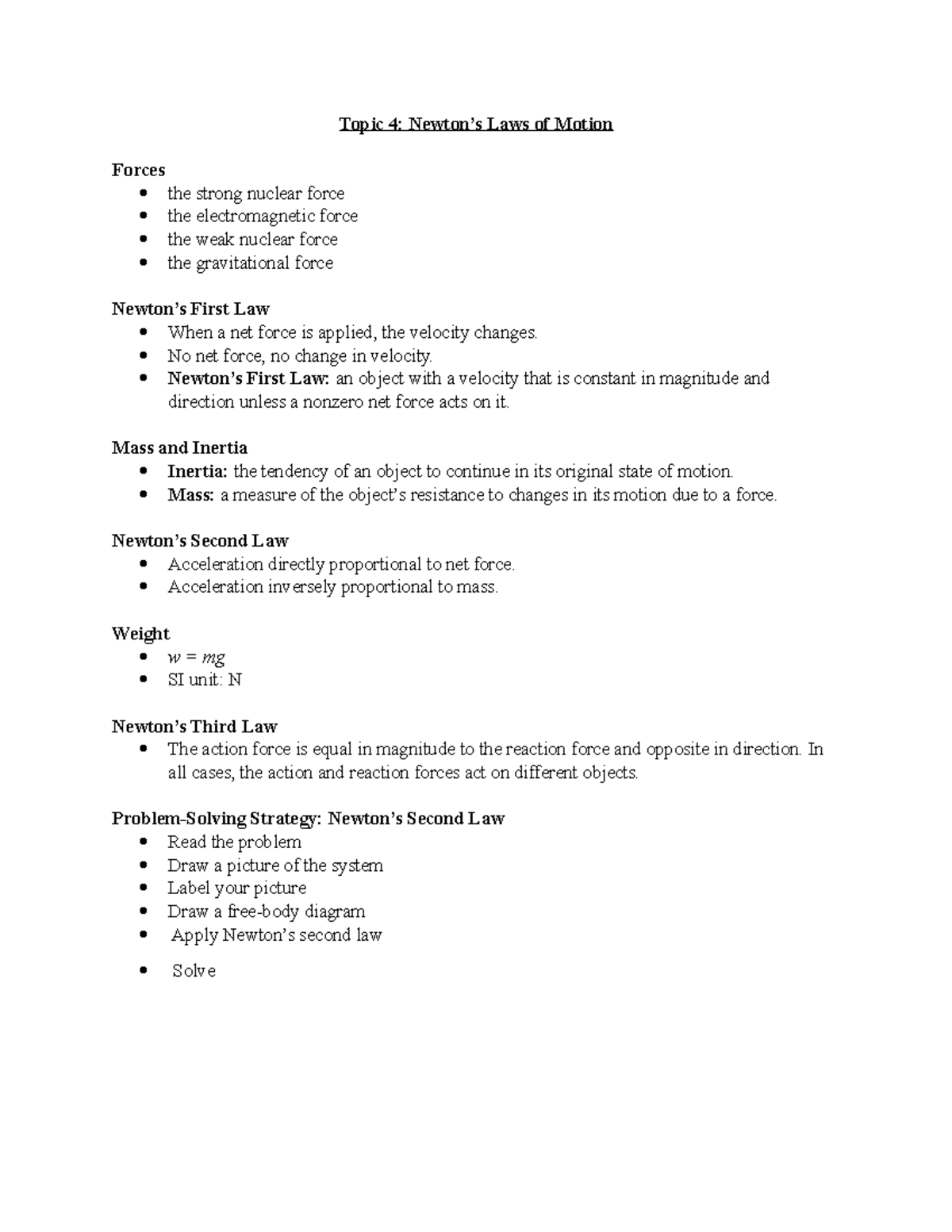 Introduction to Physics I, Newton's Laws of Motion [ Powerpoint ...