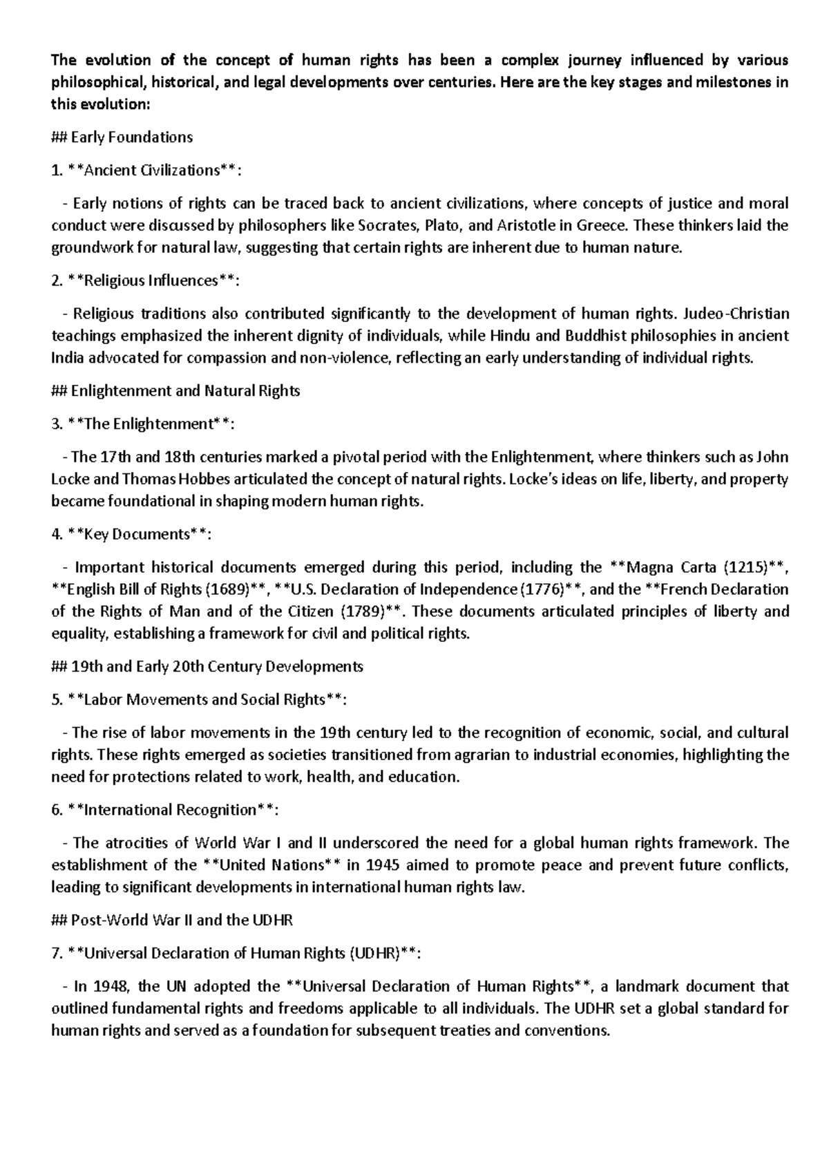The evolution of the concept of human rights - Here are the key stages ...