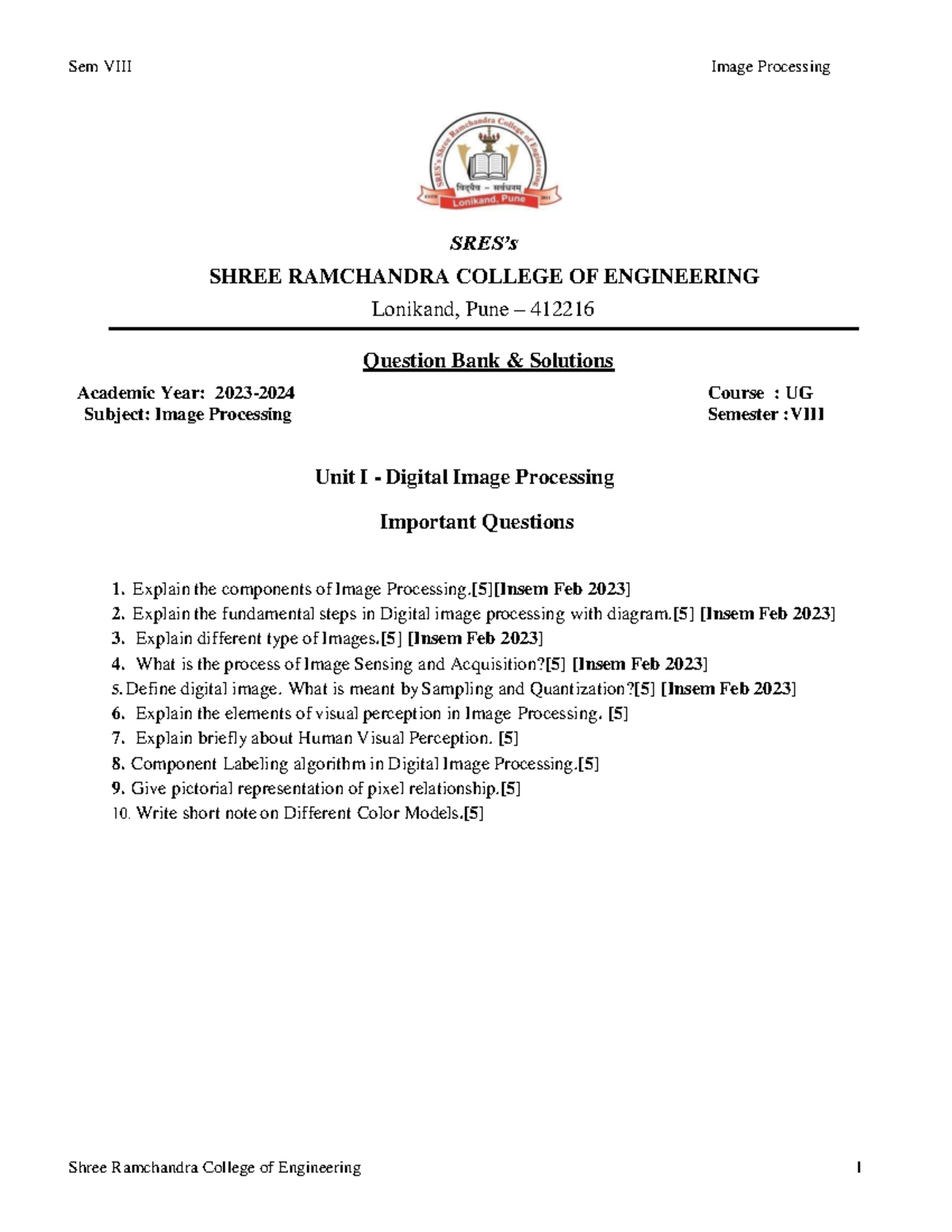 IP Unit 1 QB& Solutions - plz refer this - SRES’s SHREE RAMCHANDRA ...