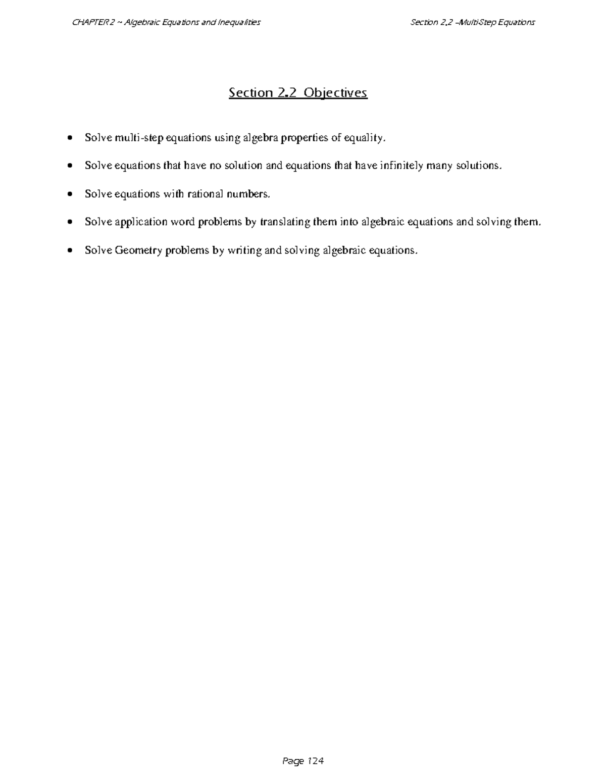 Math081 Section 2-2 Text - Section 2 Objectives Solve multi-step equations using algebra - Studocu