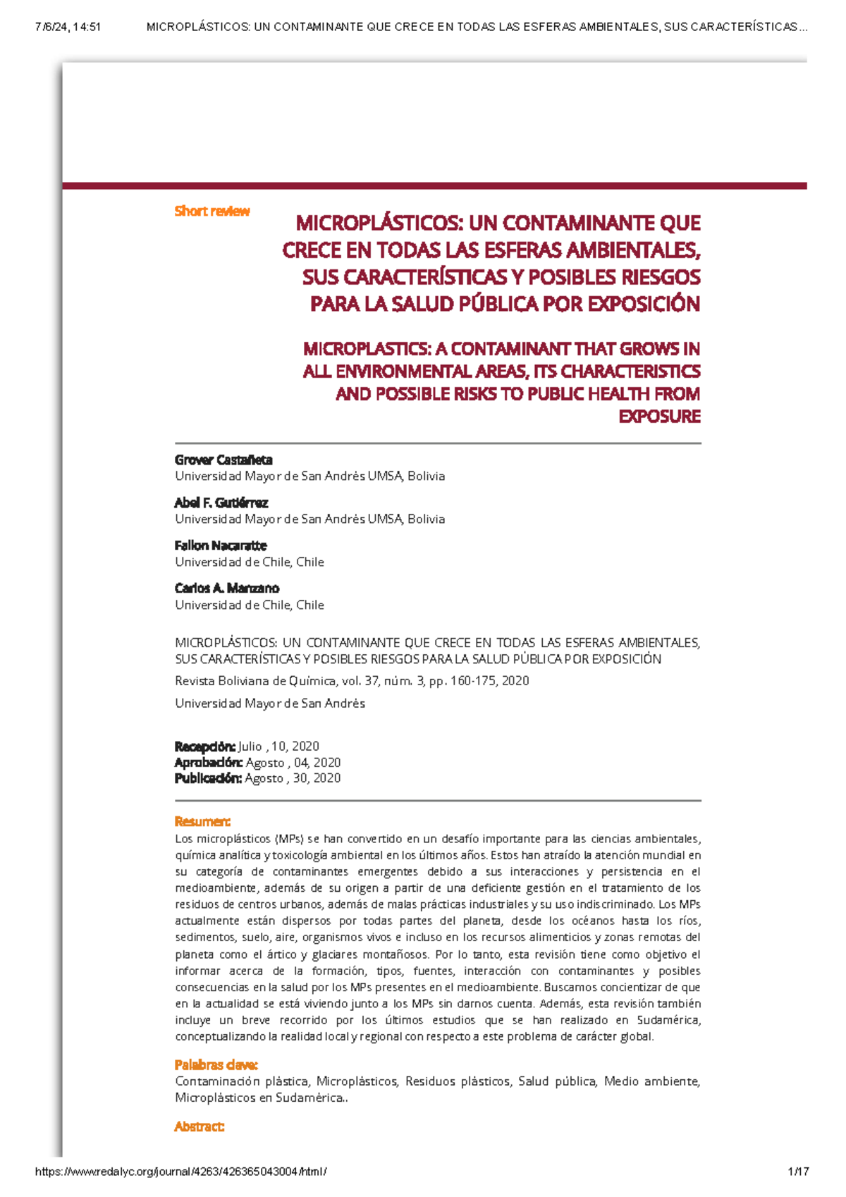 Microplásticos UN Contaminante QUE Crece EN Todas LAS Esferas ...