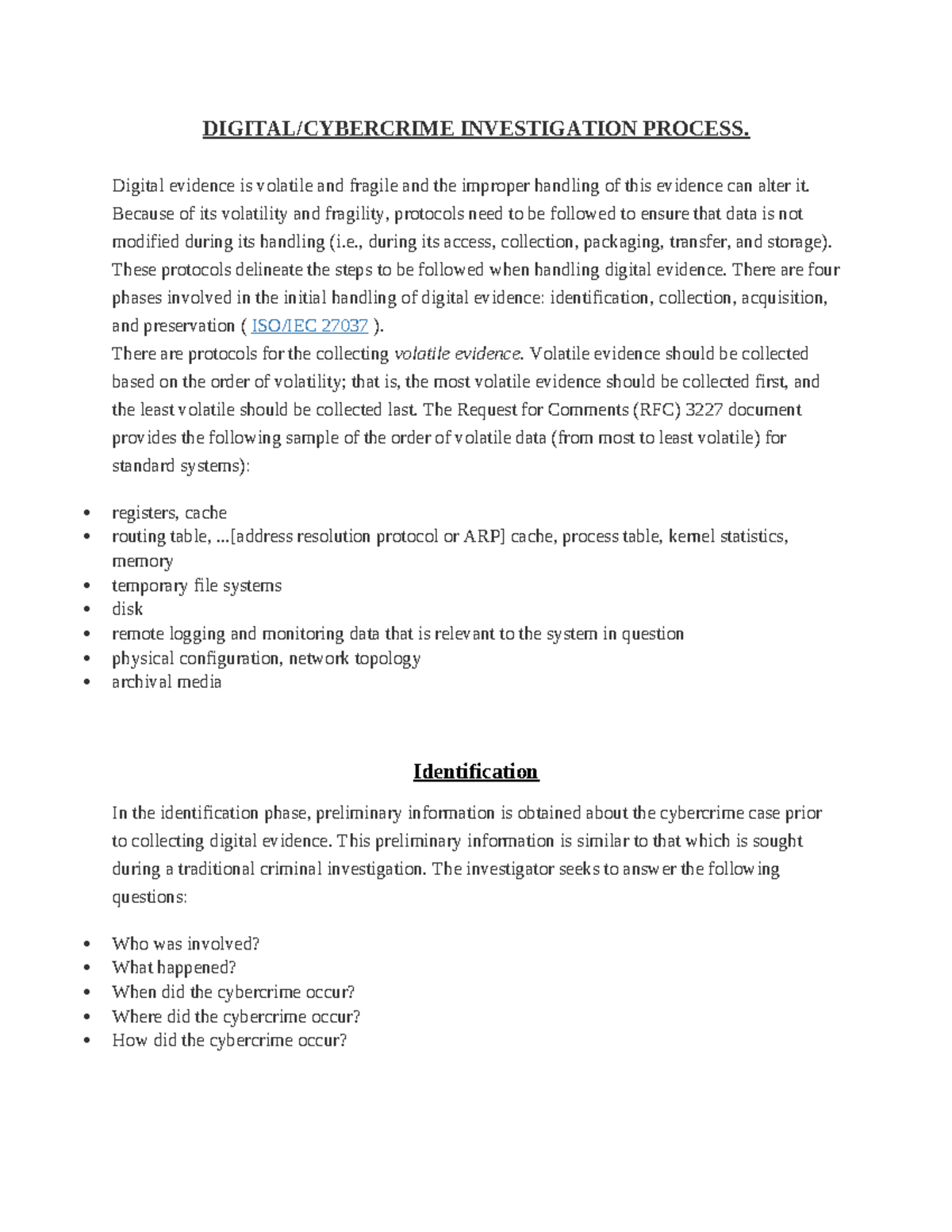 Cybercrime investigation process - DIGITAL/CYBERCRIME INVESTIGATION ...