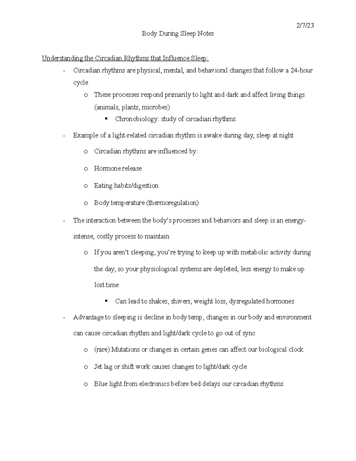 Body during sleep notes - Body During Sleep Notes Understanding the ...