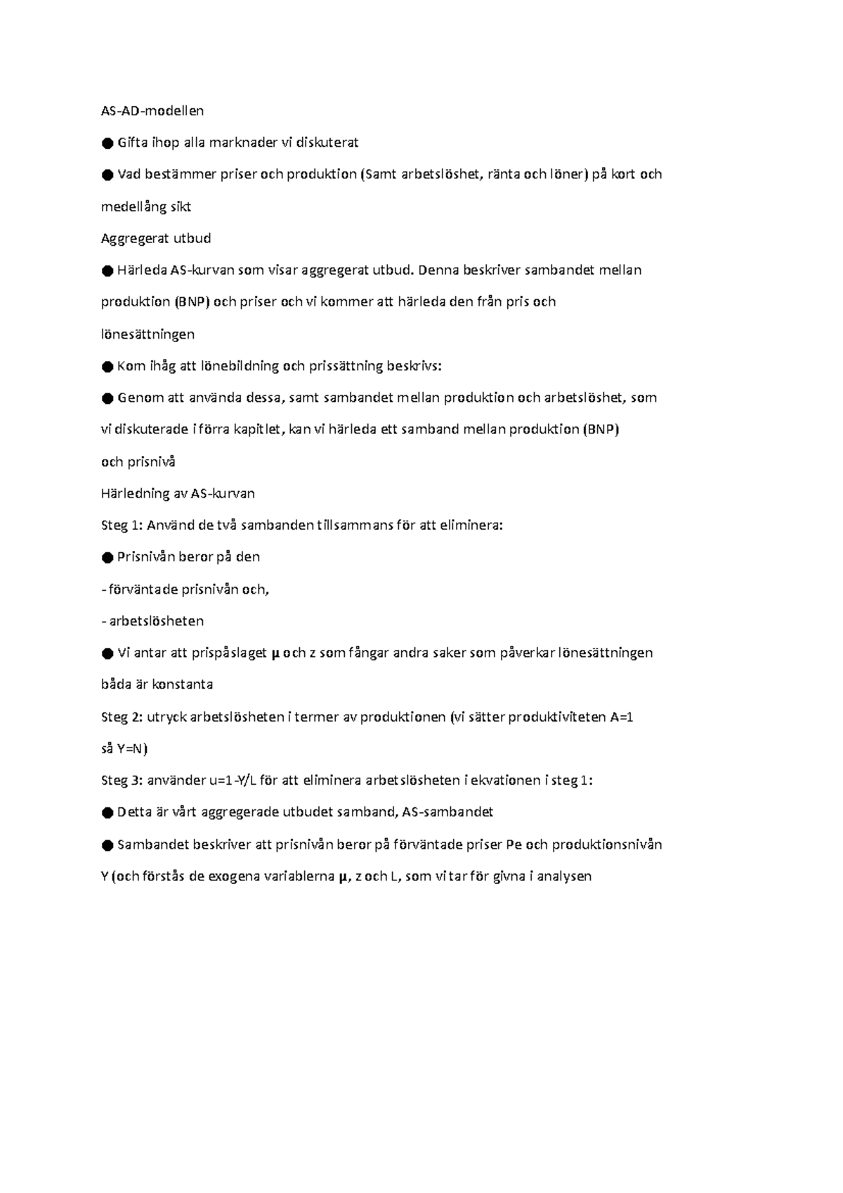 AS-ad - AS-AD-modellen Gifta ihop alla marknader vi diskuterat Vad ...