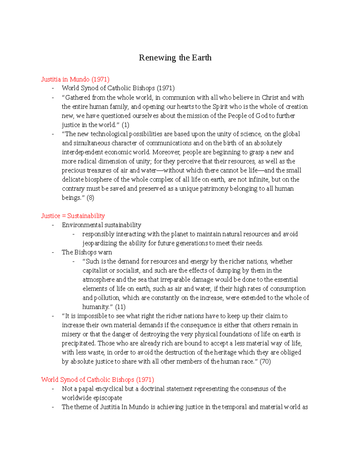 Renewing the Earth? - Renewing the Earth Justitia in Mundo (1971 ...