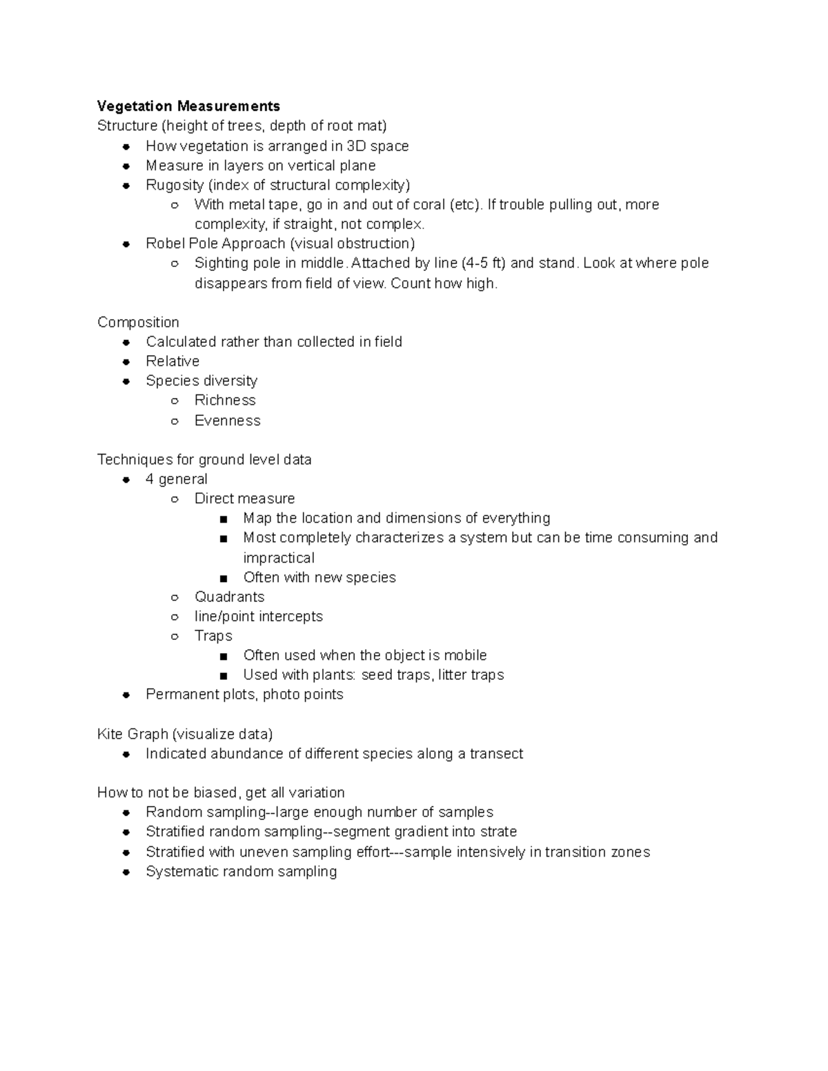 Vegetation Measurements - Vegetation Measurements Structure (height of ...