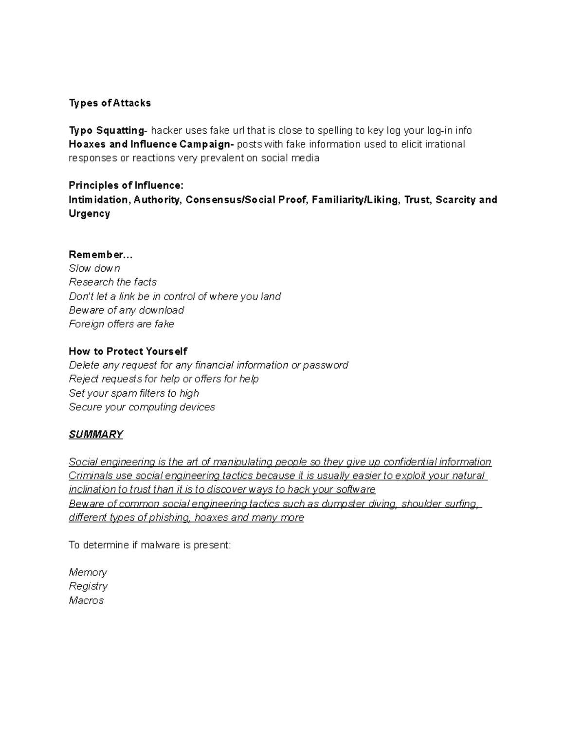 Comp TIA Security Plus Notes - Types of Attacks Typo Squatting- hacker ...