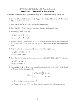 Booklet of the year - Prepared by: Risha Last Updated: 2020 - 2021 [MATH 119 BOOKLET] Road to ...